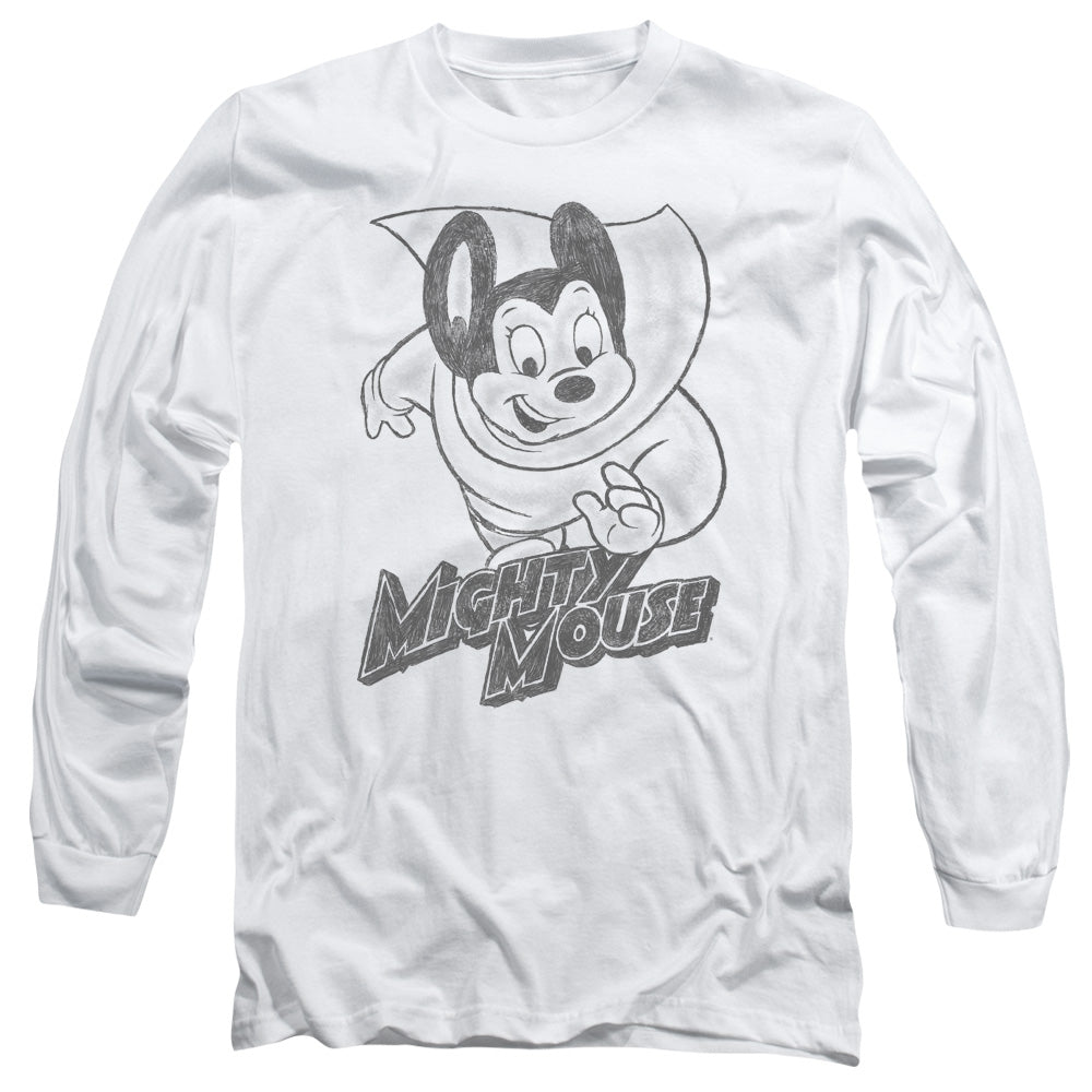 Mighty Mouse Mighty Sketch Long Sleeve T-Shirt – Rocker Merch