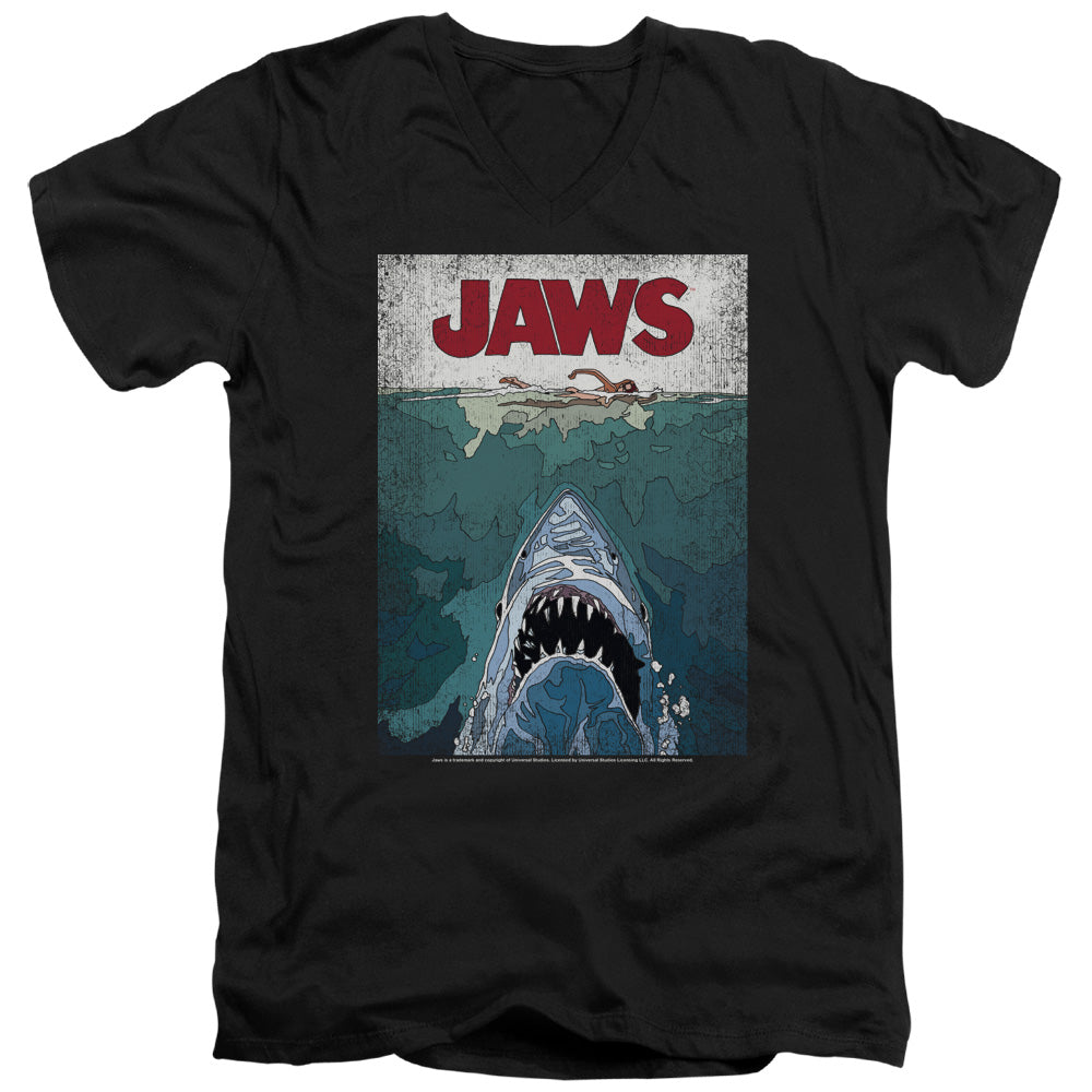 Jaws Lined Poster T-Shirt – Rocker Merch