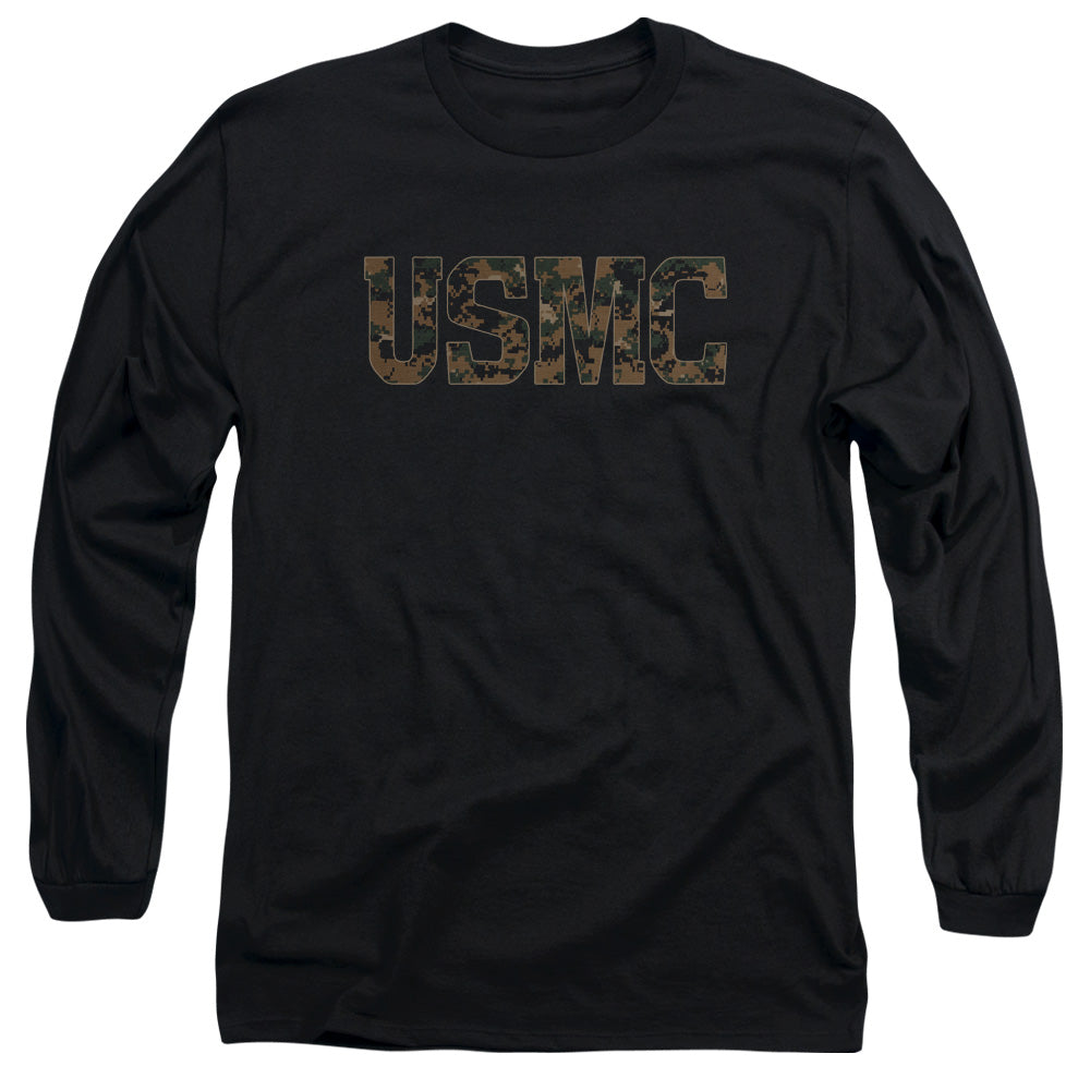 U.S. Marines Camo Fill Black Long Sleeve T-Shirt – Rocker Merch